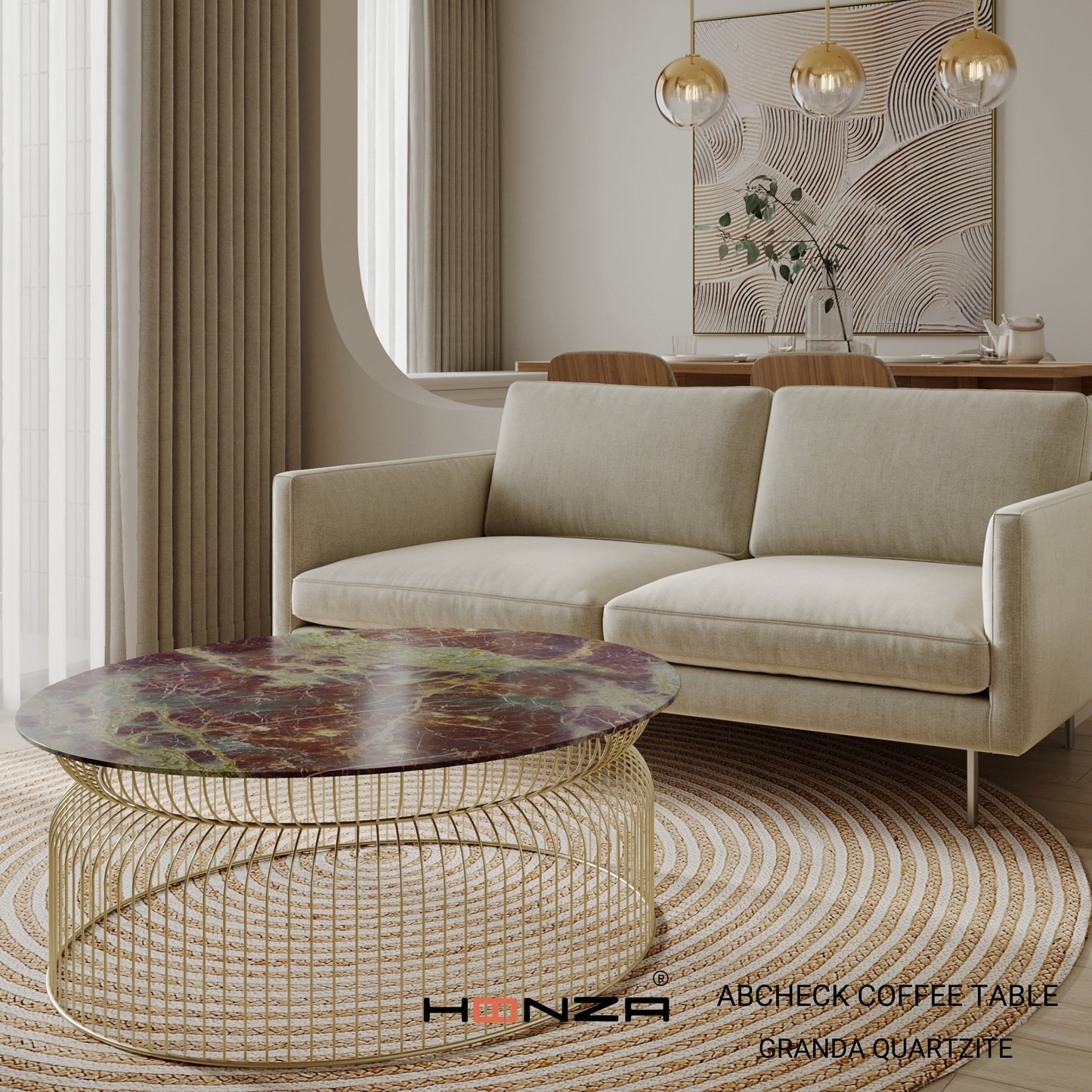 MESA CENTRO ABCHECK CUARCITA GRANADA – HONZADECOR